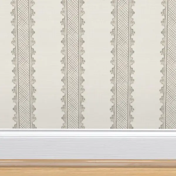 Spoonflower Clarabelle Quiet On Cream 100% Natural Sisal Grasscloth Wallcovering