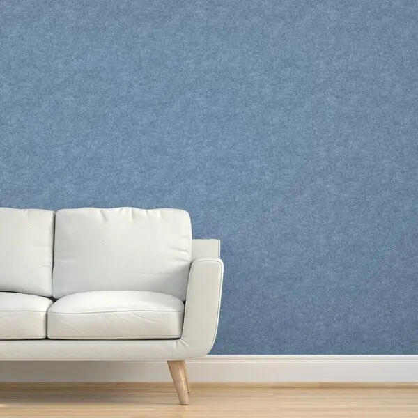 Spoonflower Hodden Wodmel Cloth Texture Synergy0014 Custom Pre-pasted Wallpaper - Blue