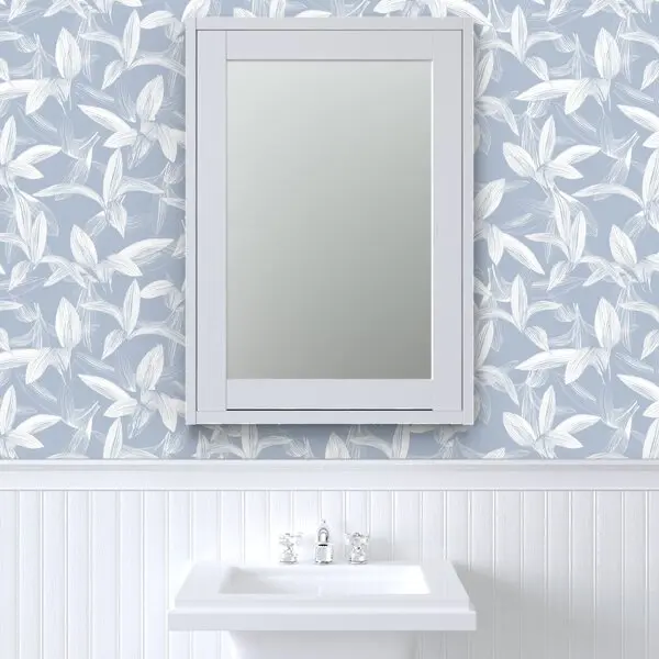 Spoonflower Beach House Jumbo Tropical Botanical Modern Aloha Custom Removable Wallpaper