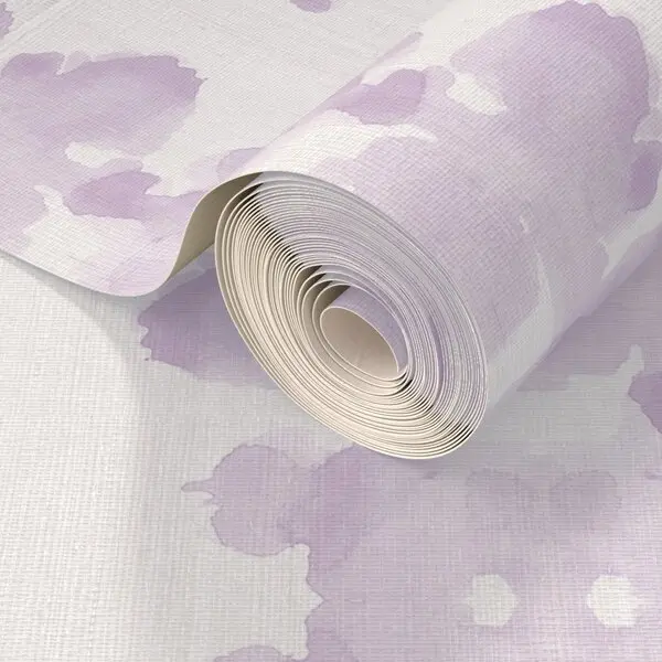 Spoonflower Paint Ink Lilac Lavender Test Orchid 100% Natural Sisal Grasscloth Wallcovering - Purple