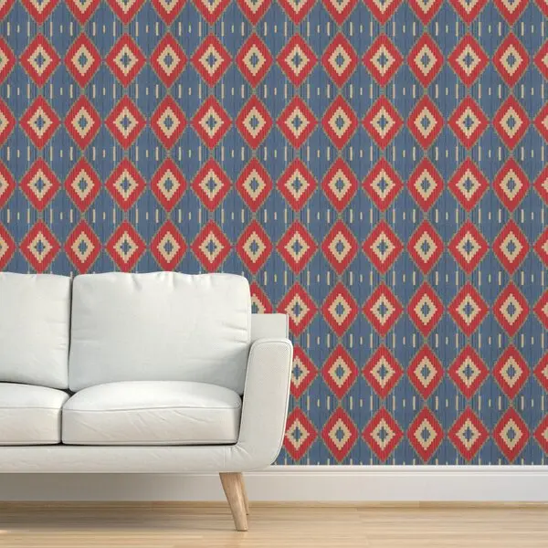 Spoonflower Saddle Home On The Range 2 100% Natural Sisal Grasscloth Wallcovering