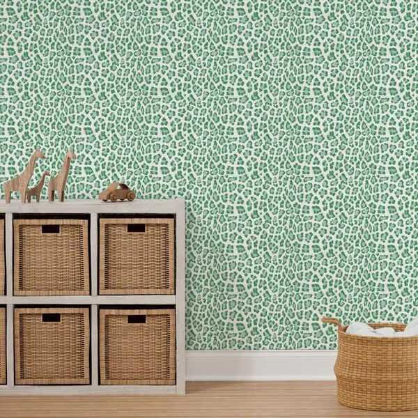 Spoonflower Leopard Cougar Cheetah Custom Pre-pasted Wallpaper