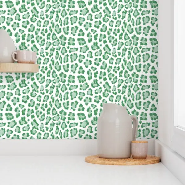 Spoonflower Leopard Cougar Cheetah Custom Pre-pasted Wallpaper
