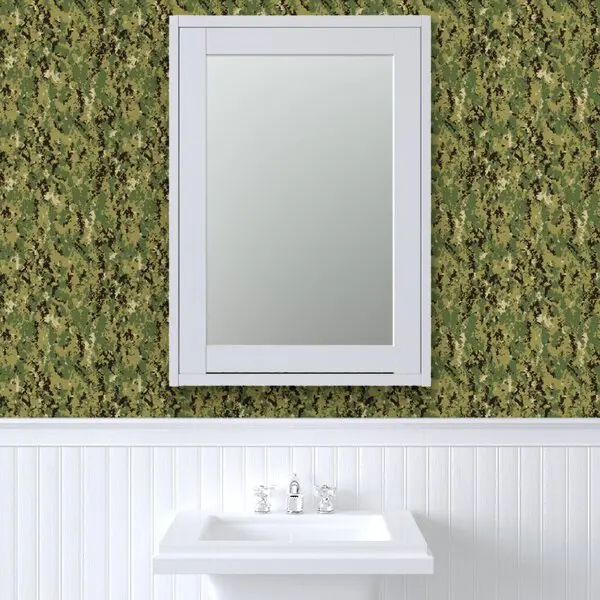 Spoonflower Navy Camo Woodland Aor Nwu Custom Pre-pasted Wallpaper