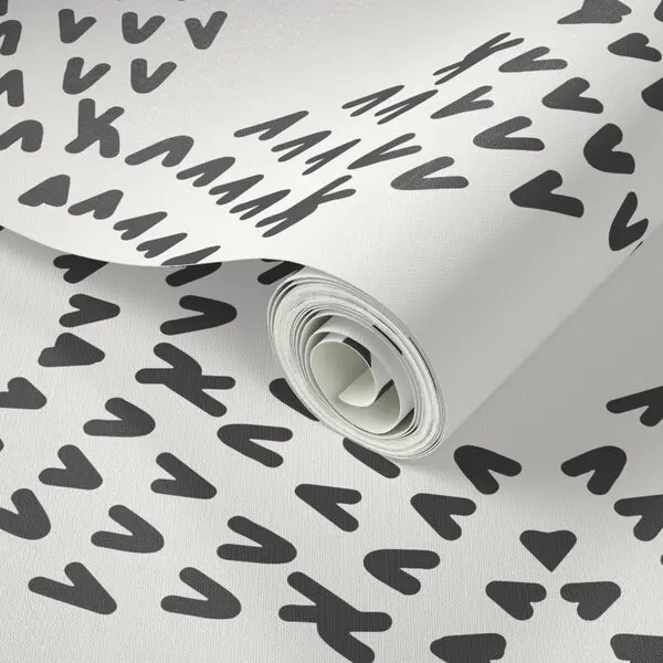 Spoonflower Stripe Modern Geometric Dot Line Geo Bohemian Custom Pre-pasted Wallpaper - Gray