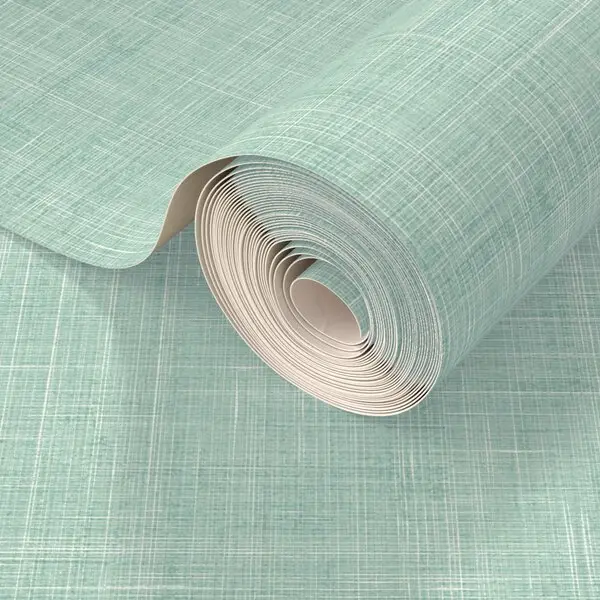 Spoonflower Seaglass Light Blue 100% Natural Sisal Grasscloth Wallcovering - Green
