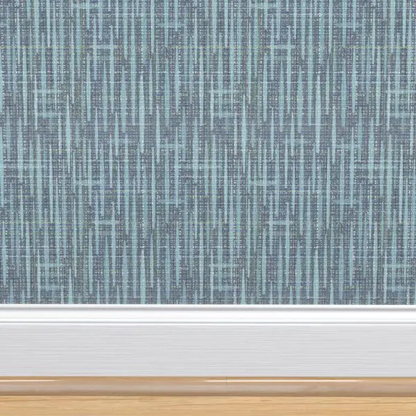 Spoonflower Textured Lines Aqua Periwinkle 100% Natural Sisal Grasscloth Wallcovering