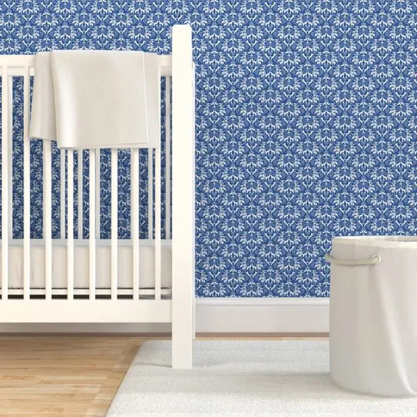 Spoonflower Cat Kitten Kitty Silhouette Damask Chinoiserie Custom Pre-pasted Wallpaper