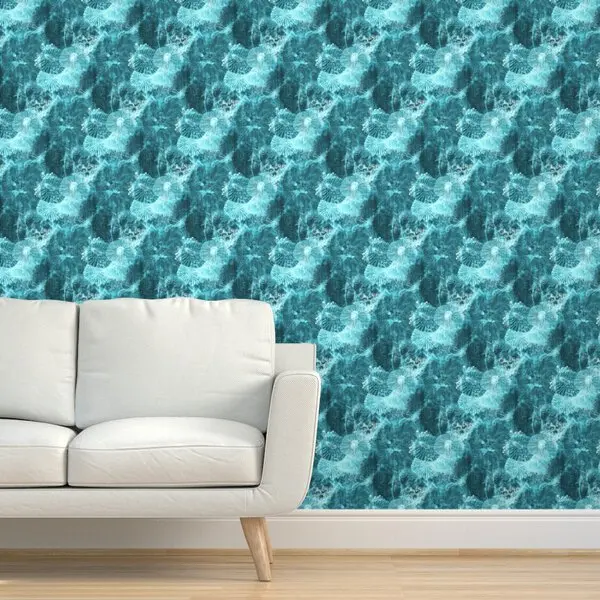 Spoonflower Retro Seaweed Science Ocean Watercolour Traditional Wallpaper