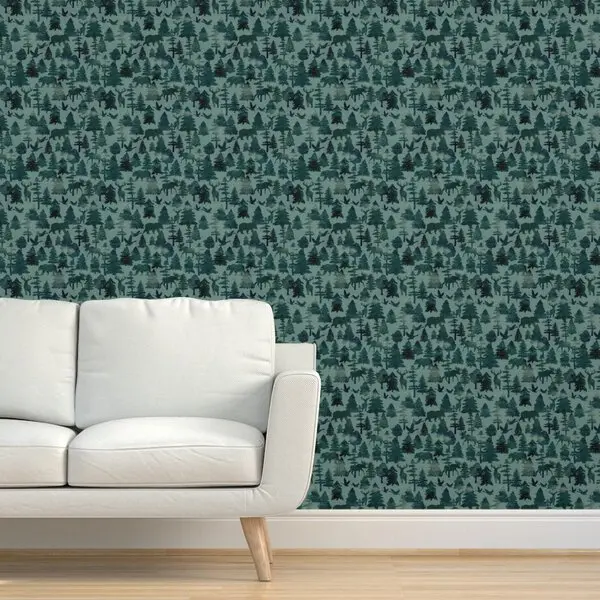 Spoonflower The Wild North 100% Natural Sisal Grasscloth Wallcovering