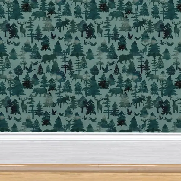 Spoonflower The Wild North 100% Natural Sisal Grasscloth Wallcovering