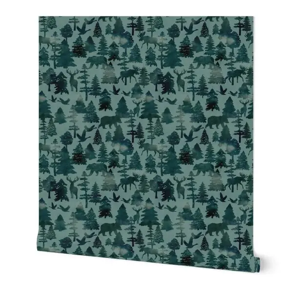Spoonflower The Wild North 100% Natural Sisal Grasscloth Wallcovering