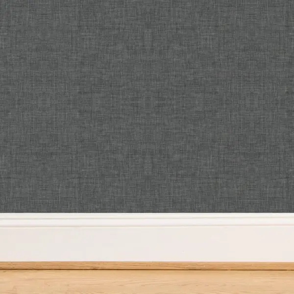 Spoonflower Charcoal Solid Rustic Custom Pre-pasted Wallpaper - Gray