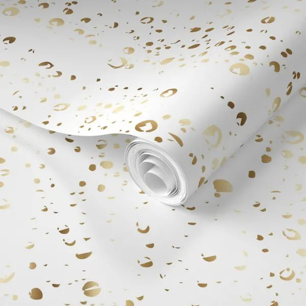 Spoonflower Drops Gold Dots Gold Confetti Gold Spots Gold Custom Removable Wallpaper - Gray,brown