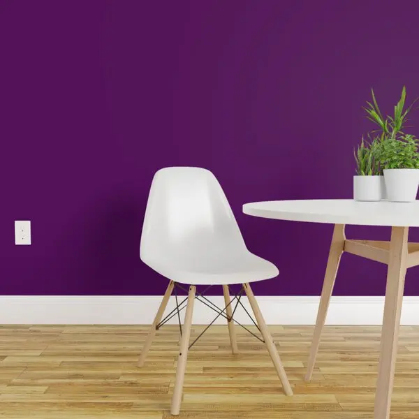 Spoonflower Shades Of Regal Colours Solid Colour Custom Pre-pasted Wallpaper - Purple