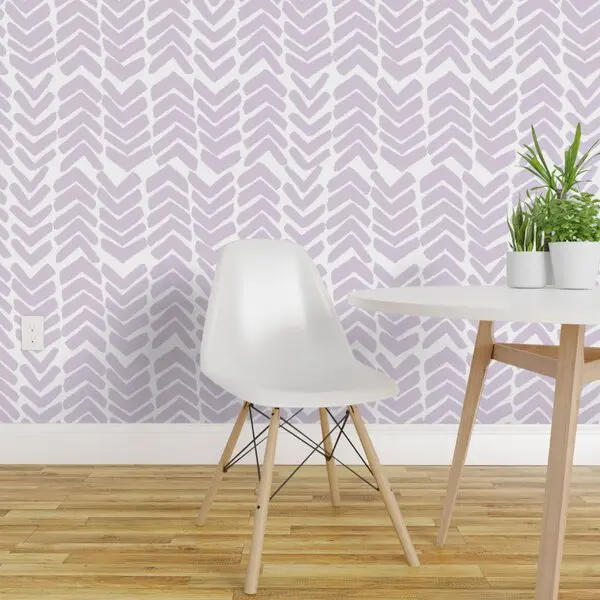 Spoonflower Arrows Geometric Lilac Traditional Wallpaper
