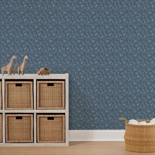 Spoonflower Constellations Animal Geometric Constellation Custom Removable Wallpaper - Gray,blue