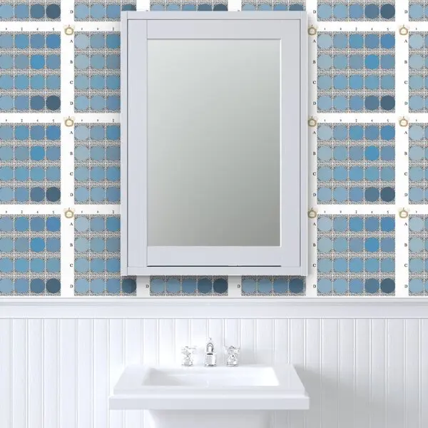 Spoonflower Blue Light Baby Solid Swatch Powder Test Custom Pre-pasted Wallpaper