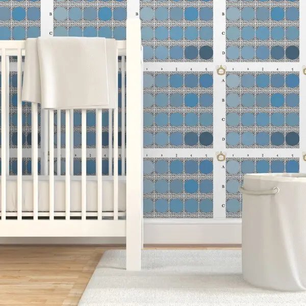 Spoonflower Blue Light Baby Solid Swatch Powder Test Custom Pre-pasted Wallpaper