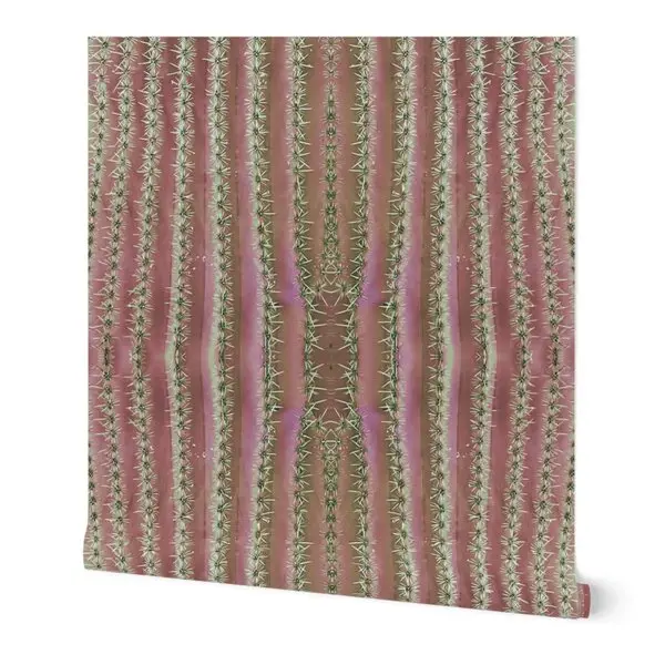Spoonflower Saguaro Blush 100% Natural Sisal Grasscloth Wallcovering