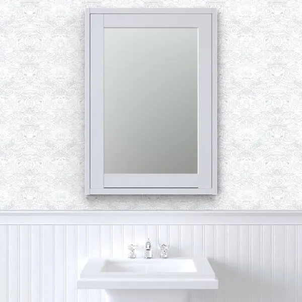 Spoonflower Vintage Pattern Monochrome Grey And White Abstract Custom Pre-pasted Wallpaper