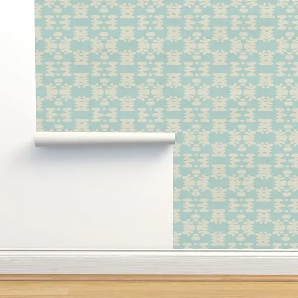 Spoonflower Sea Splash Coastal 100% Natural Sisal Grasscloth Wallcovering