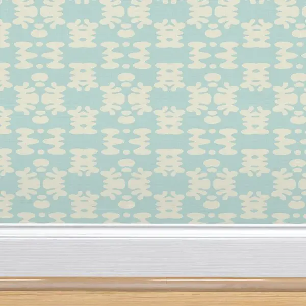 Spoonflower Sea Splash Coastal 100% Natural Sisal Grasscloth Wallcovering