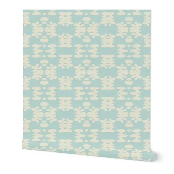 Spoonflower Sea Splash Coastal 100% Natural Sisal Grasscloth Wallcovering
