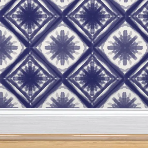 Spoonflower Shibori Tie Dye 100% Natural Sisal Grasscloth Wallcovering