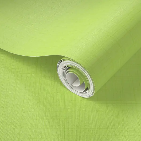 Spoonflower Lime Solid Blender Custom Pre-pasted Wallpaper - Green