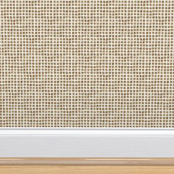 Spoonflower Crayon Squares In Brown 100% Natural Sisal Grasscloth Wallcovering