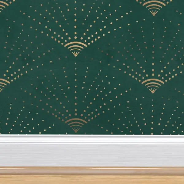Spoonflower Cosette Green 100% Natural Sisal Grasscloth Wallcovering - Gold,yellow