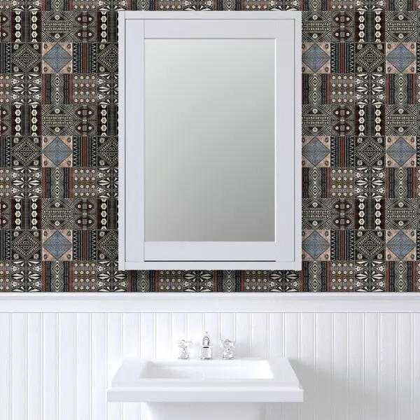 Spoonflower Fijian Tapas Combined 1 Custom Removable Wallpaper