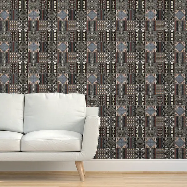 Spoonflower Fijian Tapas Combined 1 Custom Removable Wallpaper