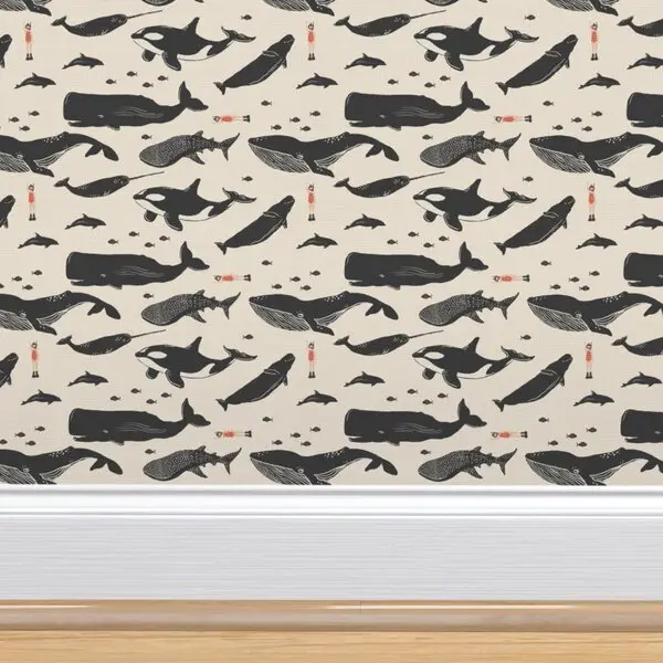 Spoonflower Sea Dive 100% Natural Sisal Grasscloth Wallcovering