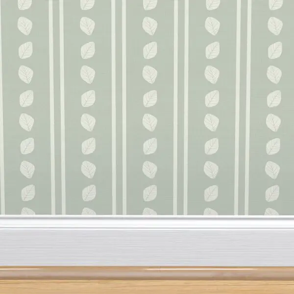 Spoonflower Vertical Stripe Ulu Breadfruit Leaf Neutrals 100% Natural Sisal Grasscloth Wallcovering