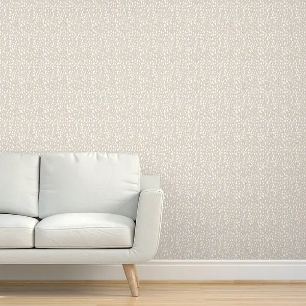 Spoonflower Modern Dots Abstract Pattern Polka Dot Spotted Custom Pre-pasted Wallpaper - White,gray