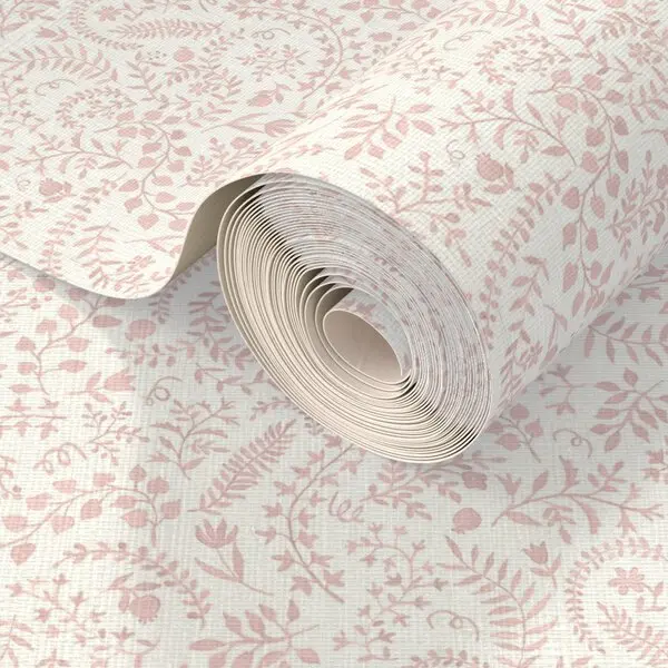 Spoonflower Veronica Ballet Sliper On 100% Natural Sisal Grasscloth Wallcovering - White