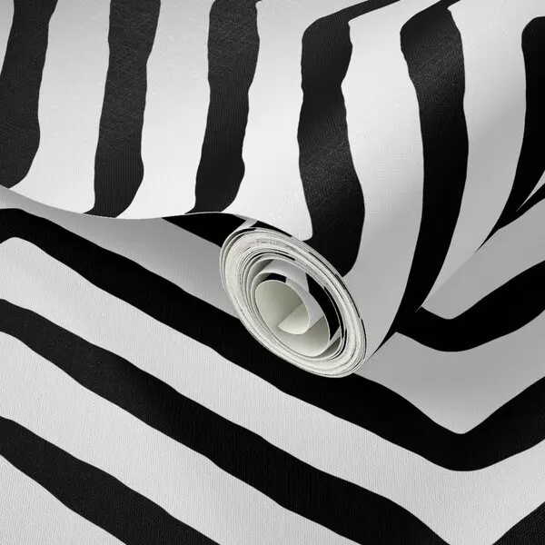 Spoonflower Herringbone Chevron Tribal Modern Black White Custom Removable Wallpaper - Black,white,gray