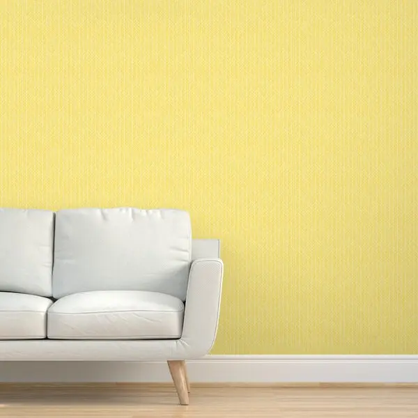 Spoonflower Yellow Geometric Abstract Feather Trendy Custom Pre-pasted Wallpaper