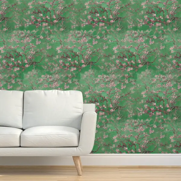 Spoonflower Vangogh 100% Natural Sisal Grasscloth Wallcovering