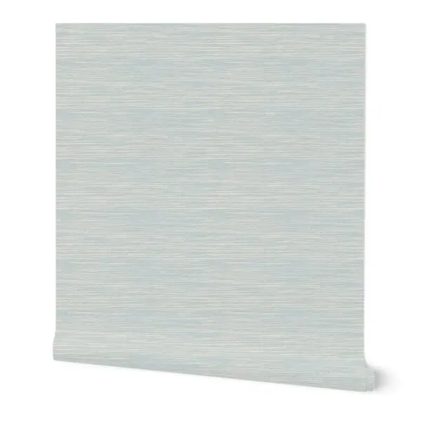 Spoonflower Cottage And Light Cream 100% Natural Sisal Grasscloth Wallcovering - Blue