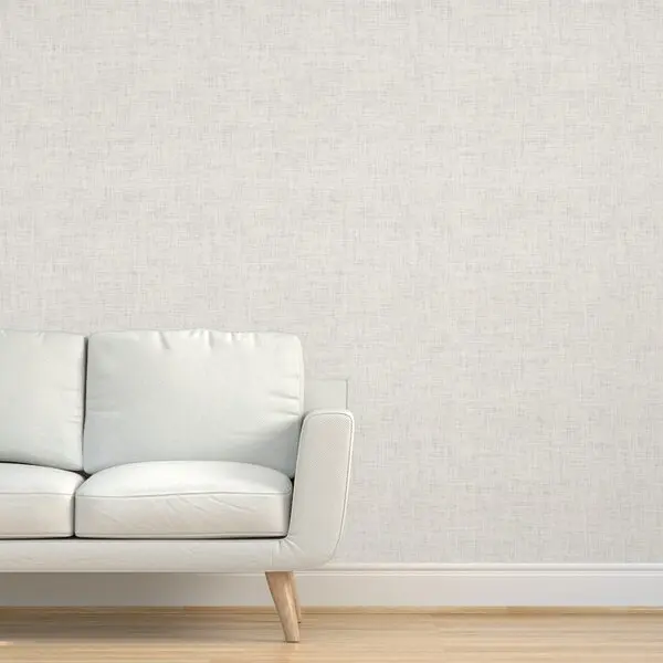 Spoonflower Snow 100% Natural Sisal Grasscloth Wallcovering - White