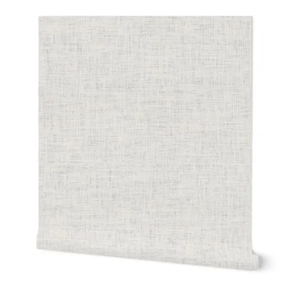 Spoonflower Snow 100% Natural Sisal Grasscloth Wallcovering - White