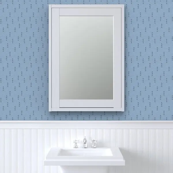 Spoonflower Triangles Arrows Geometric Slate Carolina Custom Pre-pasted Wallpaper - Blue