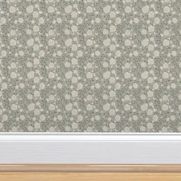 Spoonflower Soft Silver Cheer 100% Natural Sisal Grasscloth Wallcovering