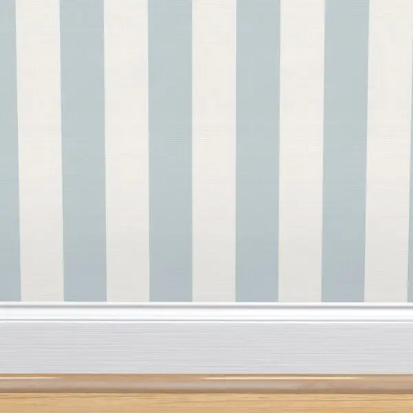 Spoonflower Soft And White Cabana Stripe 100% Natural Sisal Grasscloth Wallcovering
