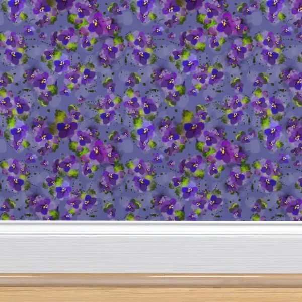 Spoonflower Very Peri Viol 100% Natural Sisal Grasscloth Wallcovering