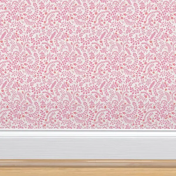 Spoonflower Veronica Valentine On White 100% Natural Sisal Grasscloth Wallcovering