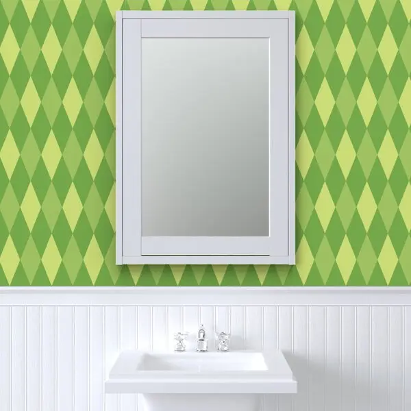 Spoonflower Harlequin Diamond Argyle Custom Pre-pasted Wallpaper